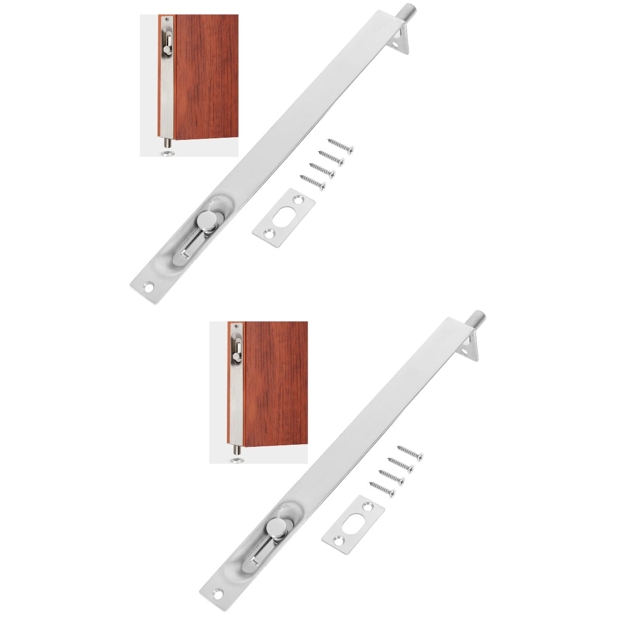 2 Count Trap Door Latch Stopper Sliding Lock Security Silver - Walmart.com