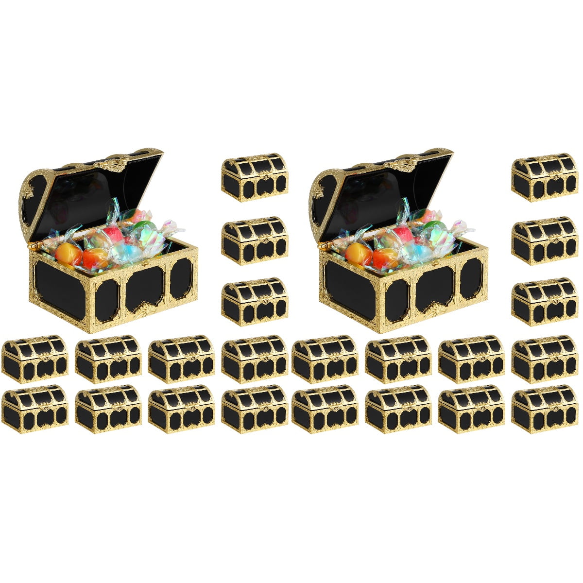 2 Count Treasure Chest Sugar Box Pirate Chests Toy Child Golden ...