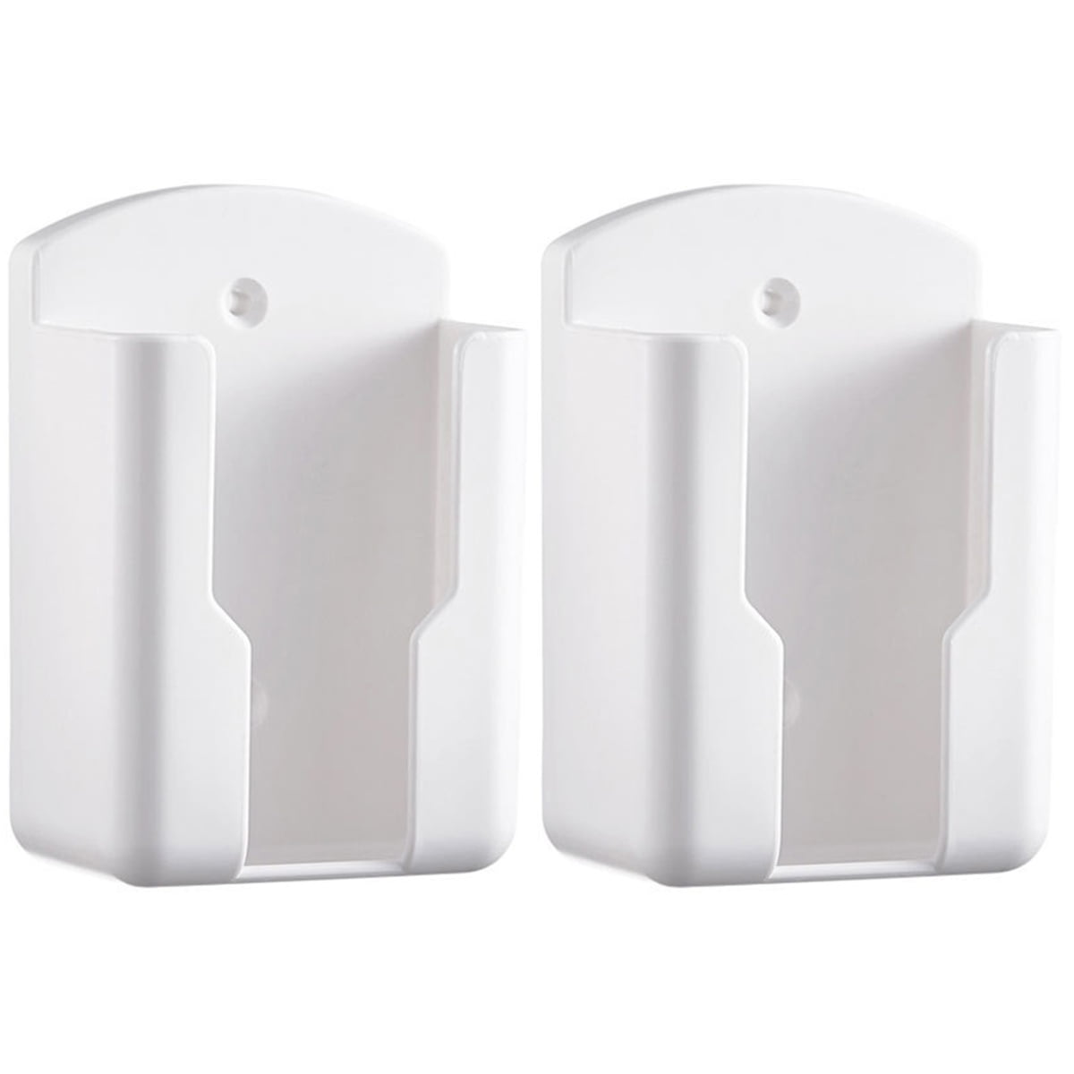 2 Count Wall Storage Box White Nightstand Remote Holder Cell Phone ...