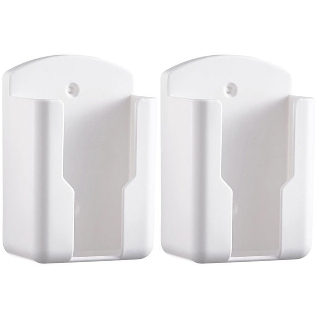 2 Count Wall Storage Box White Nightstand Remote Holder Cell Phone ...