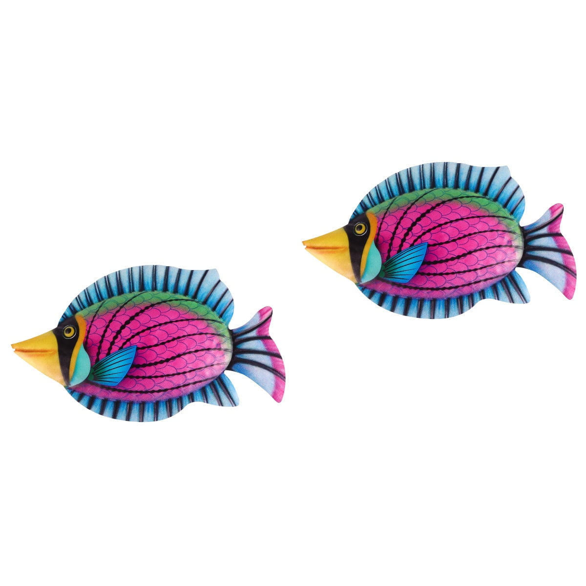 2 Count Wallpaper Garden Wrought Iron Fish Hanging Patio Decoration ...