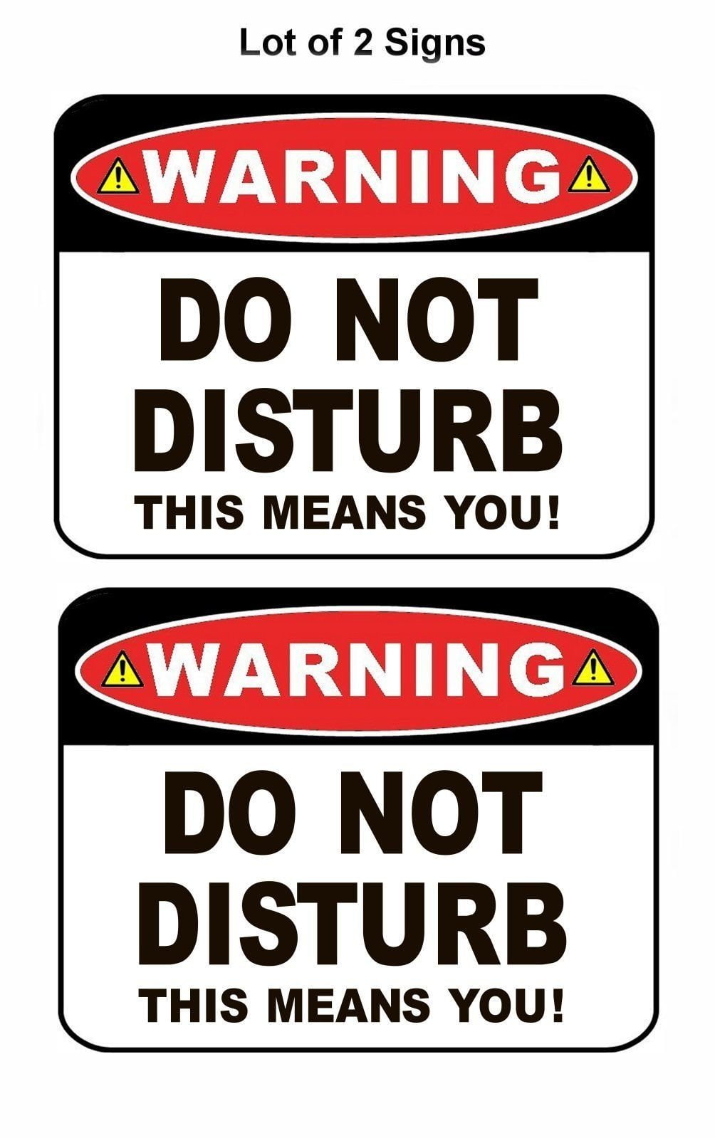 2-Count Warning Do Not Disturb 11 inch by 9.5 inch Laminated Funny Sign ...