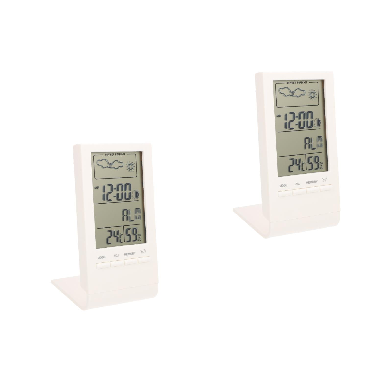 2 Count Weather Station Temperature Gauge Meters Alarm Clocks - Walmart.com