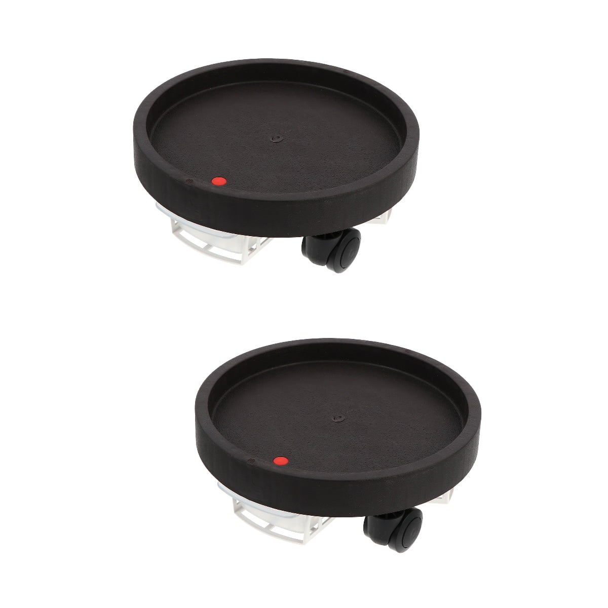 2 Count Wheeled Planter Tray Movable Stand with Wheels Flowerpot Caster ...