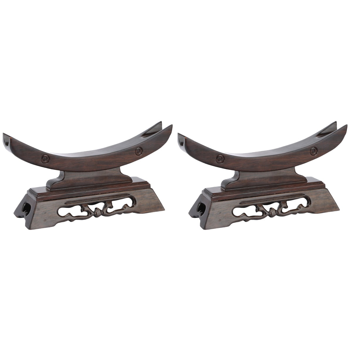 2 Count Wooden Sword Bracket Desktop Stand Hanger Holder Office ...