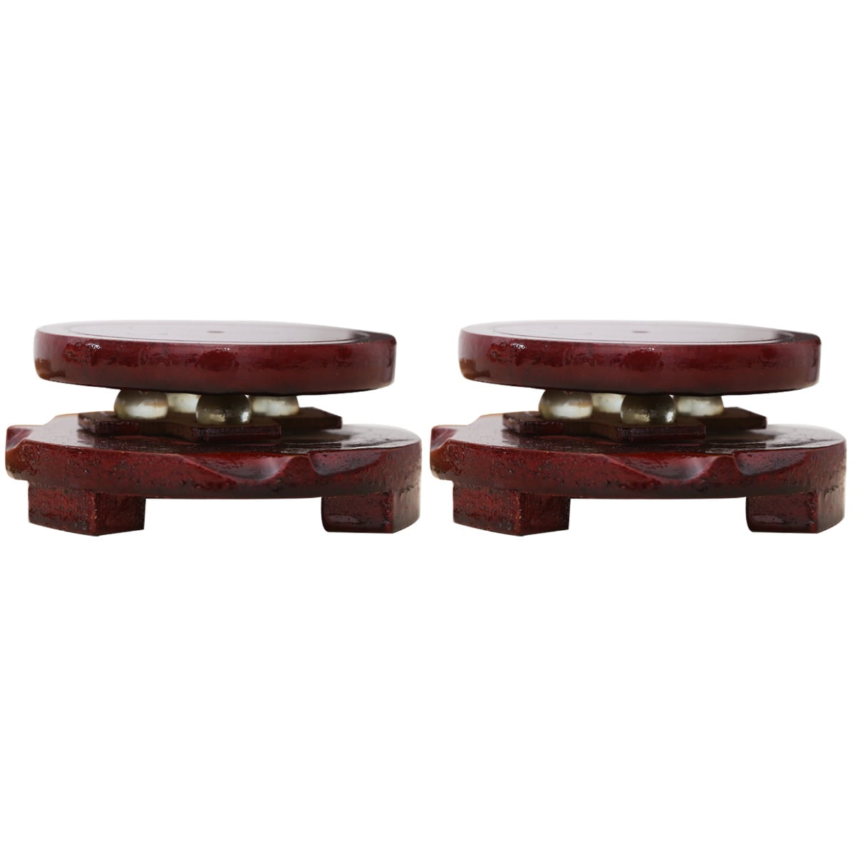 2 Count Wooden Tray Display Shelves Teapot Base Oriental Stand Indoor ...