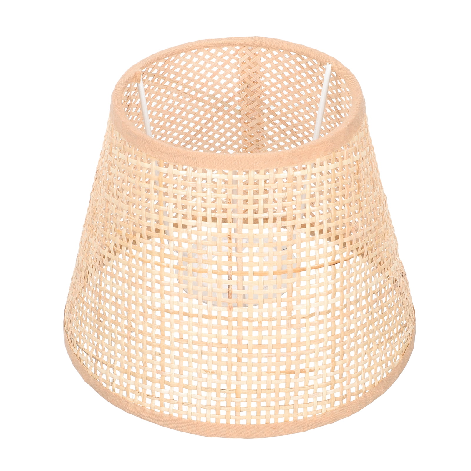 2 Count Woven Lampshade Simple Bulb Lights Wicker Table Khaki - Walmart.com