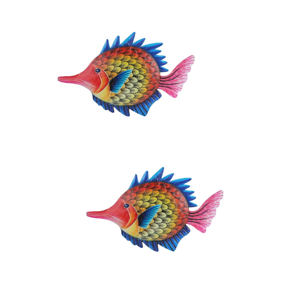 2 Count Wrought Iron Fish Wall Hanging Adorable Decor - Walmart.com