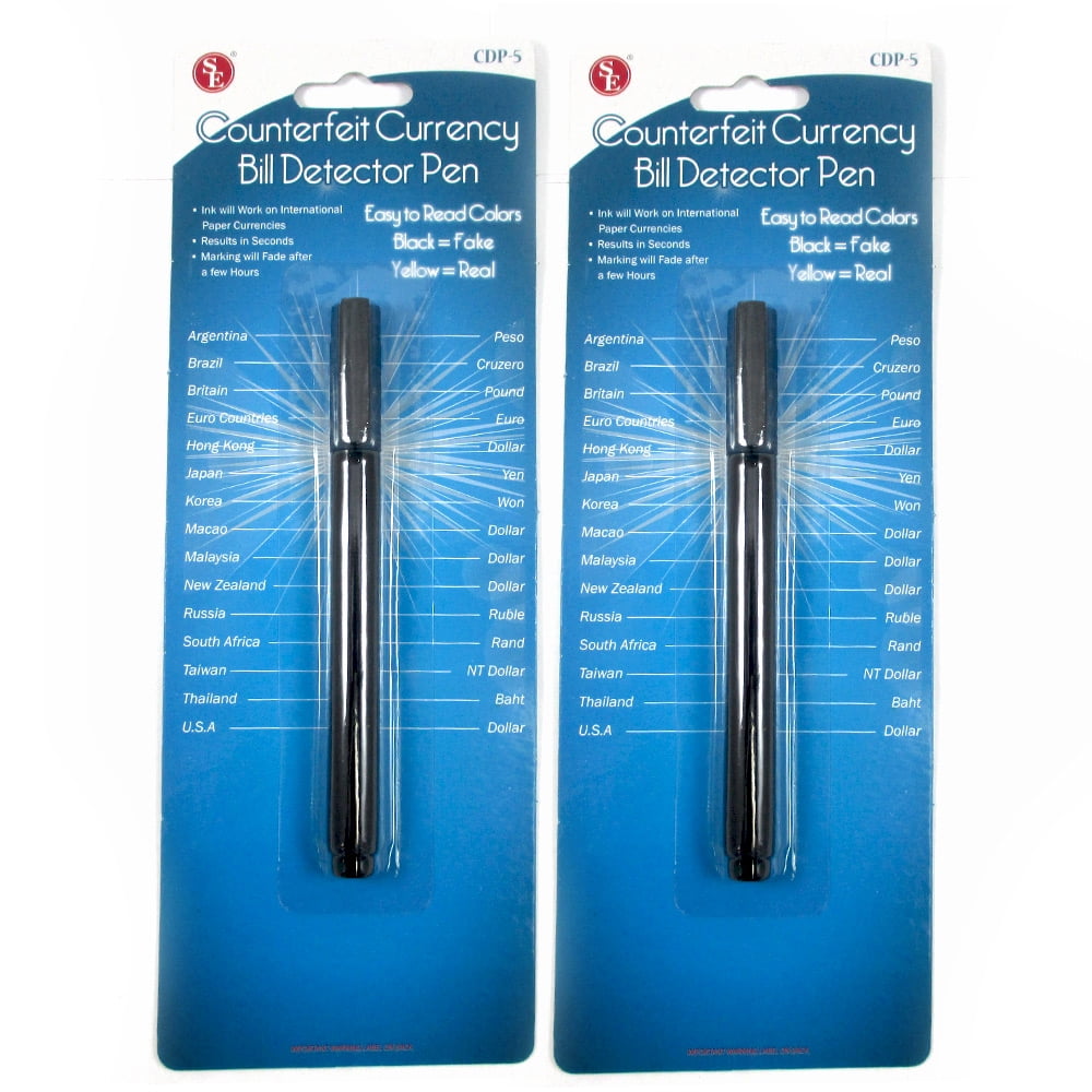 2 Counterfeit Money Detector Pen Bill Smart Marker Detection Fake Note ...