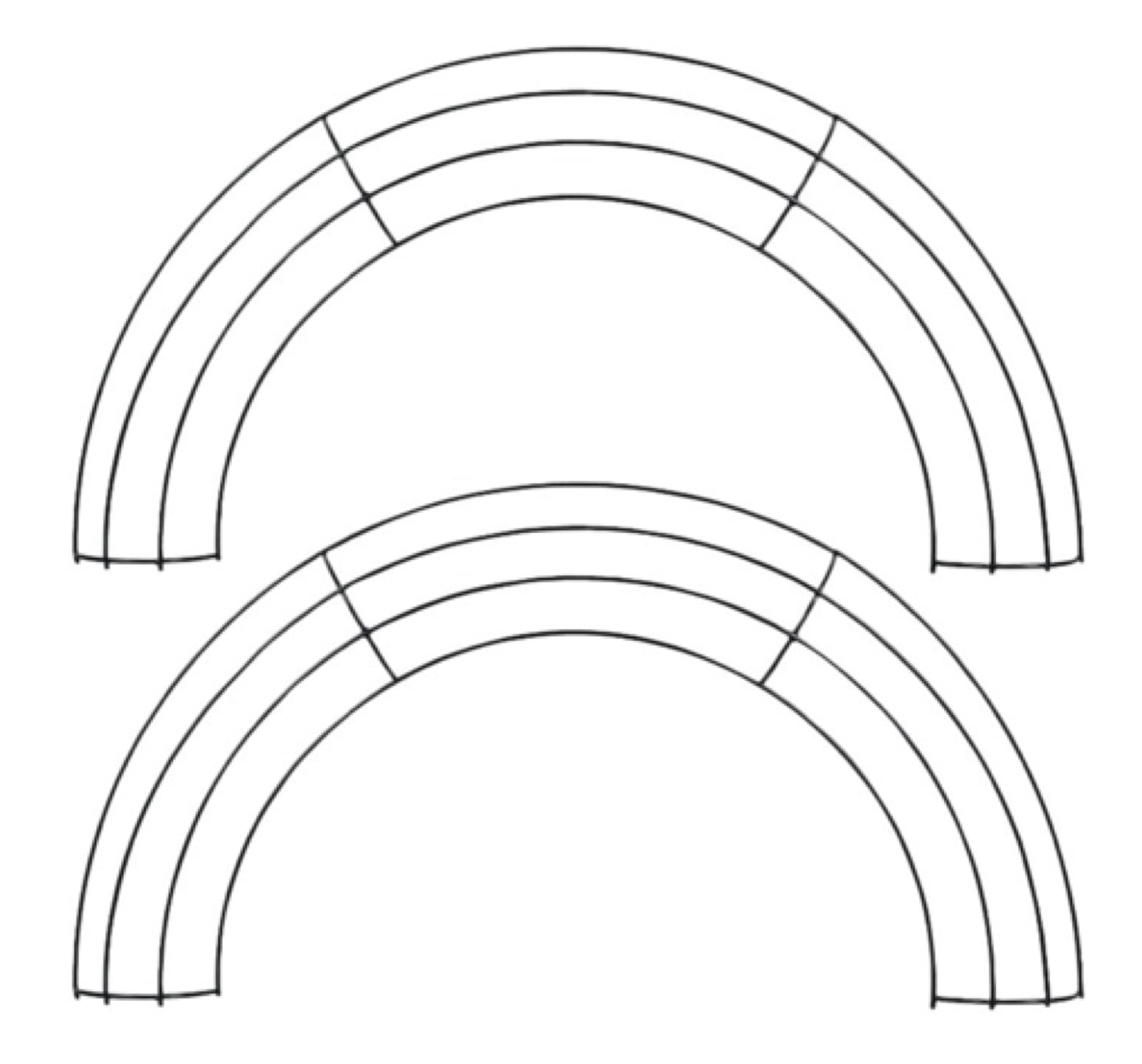 (2 Counts) HTL Rainbow Shaped Metal Wreath Forms, 15.8x8-in. Half ...
