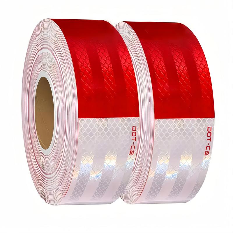 2 Counts Silver Waterproof Adhesive Reflective Safety Tape for Trailer ...