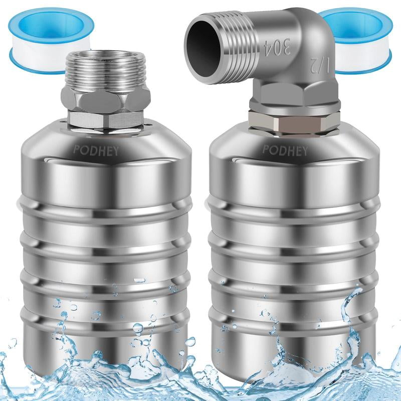 2 Counts Water Level Control Float Valve 304 Stainless Steel Fully ...