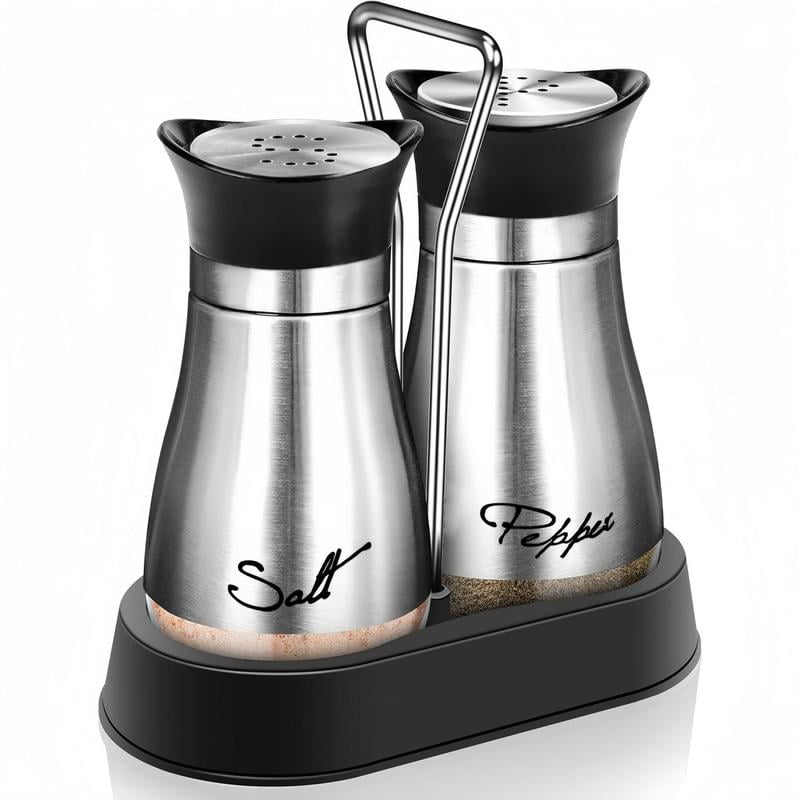 2 Counts/set Salt and Pepper Shaker Set, Stainless Steel Salt and ...
