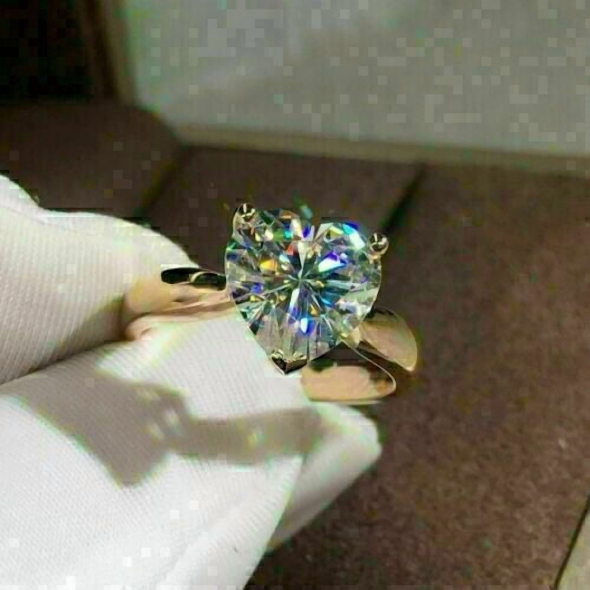 2 Ct Heart Cut Simulated Diamond Engagement Solitaire Women's Ring 14K ...