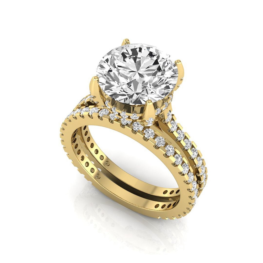 2 Ct Lab Grown Diamond Bridal Wedding Ring Set, IGI Certified D Color ...