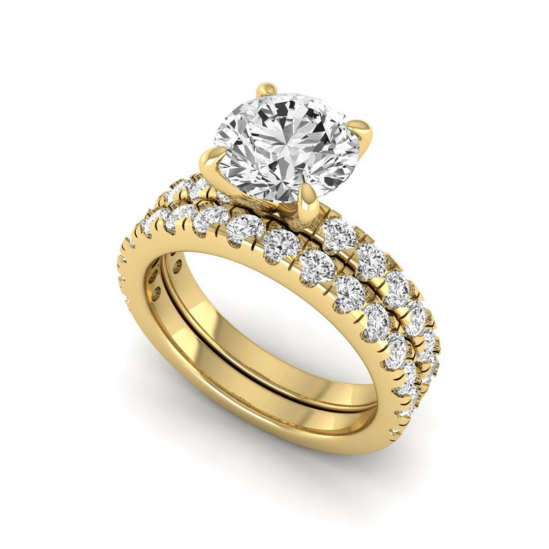 2 Ct Lab Grown Diamond Engagement Ring Set for Women, IGI Certified D ...