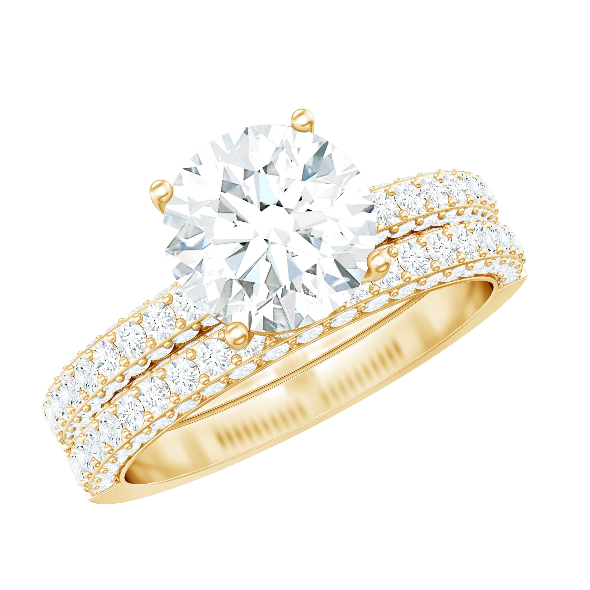 Rosec Jewels 2 Ct Moissanite Solitaire Bridal Ring Set, Certified ...