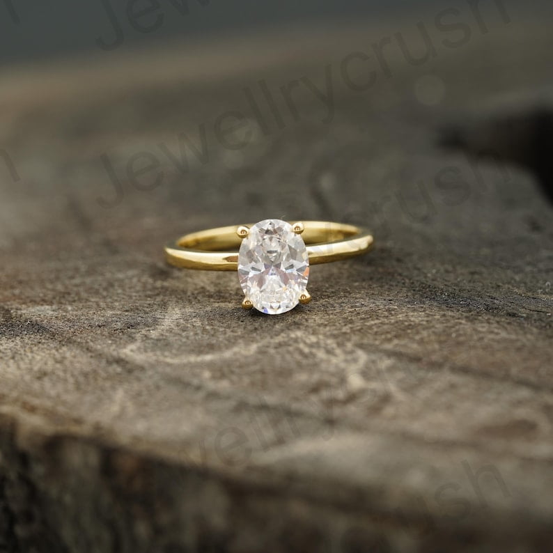 2 Ct Oval Cut Moissanite Engagement Ring, Oval Cut Ring, Diamond ...