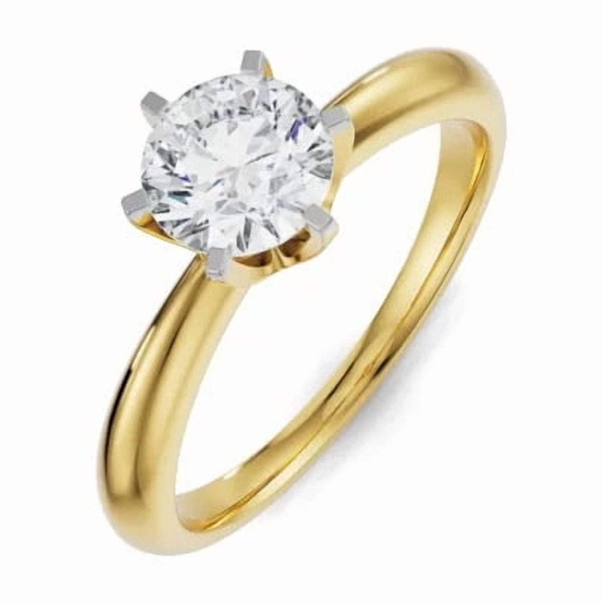 2 Ct Round Cut IGI Certified Lab Grown Diamond Wedding Ring Solid 18K ...