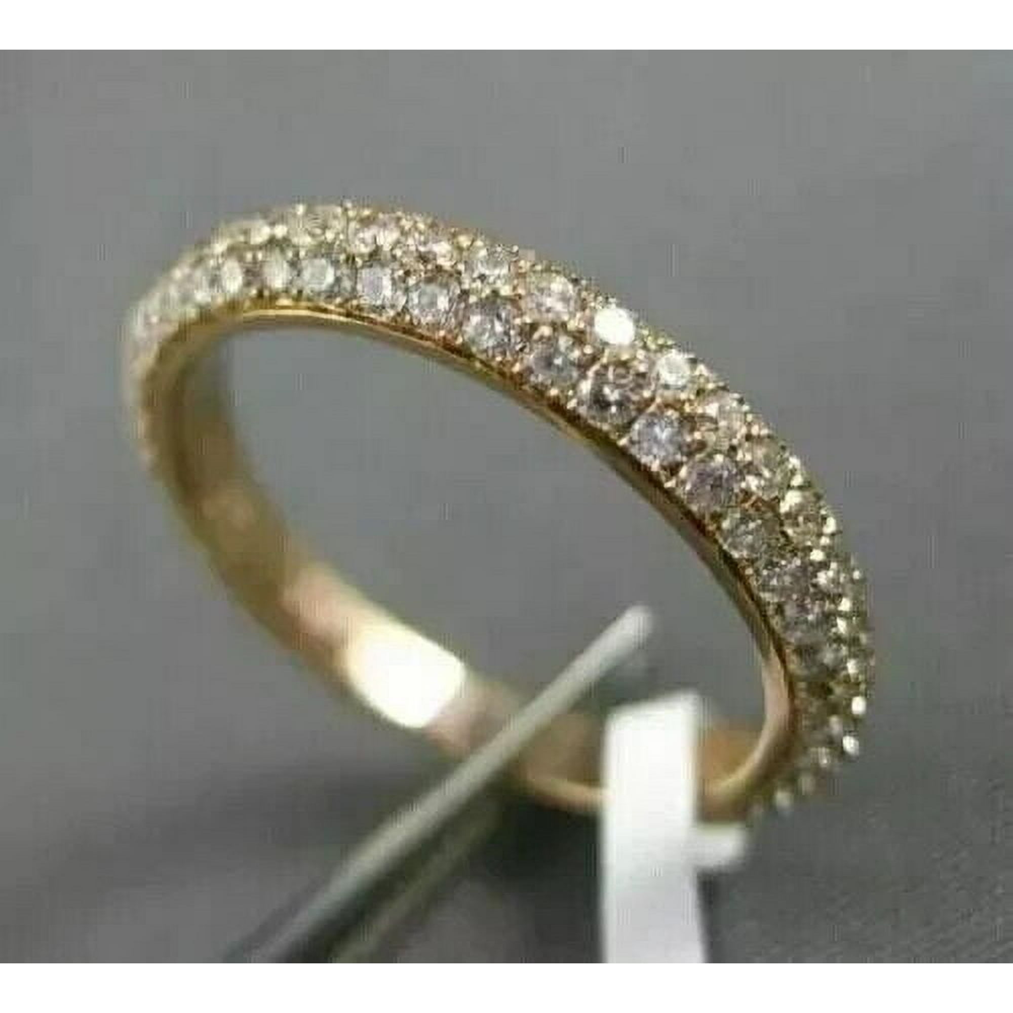 2 Ct Round Cut Lab Created Diamond Half Eternity Wedding Band 14K ...