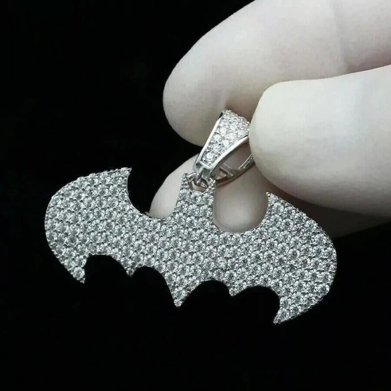 2 Ct Round Cut Lab Created Diamond Men's Unique Pendant 14K White Gold ...