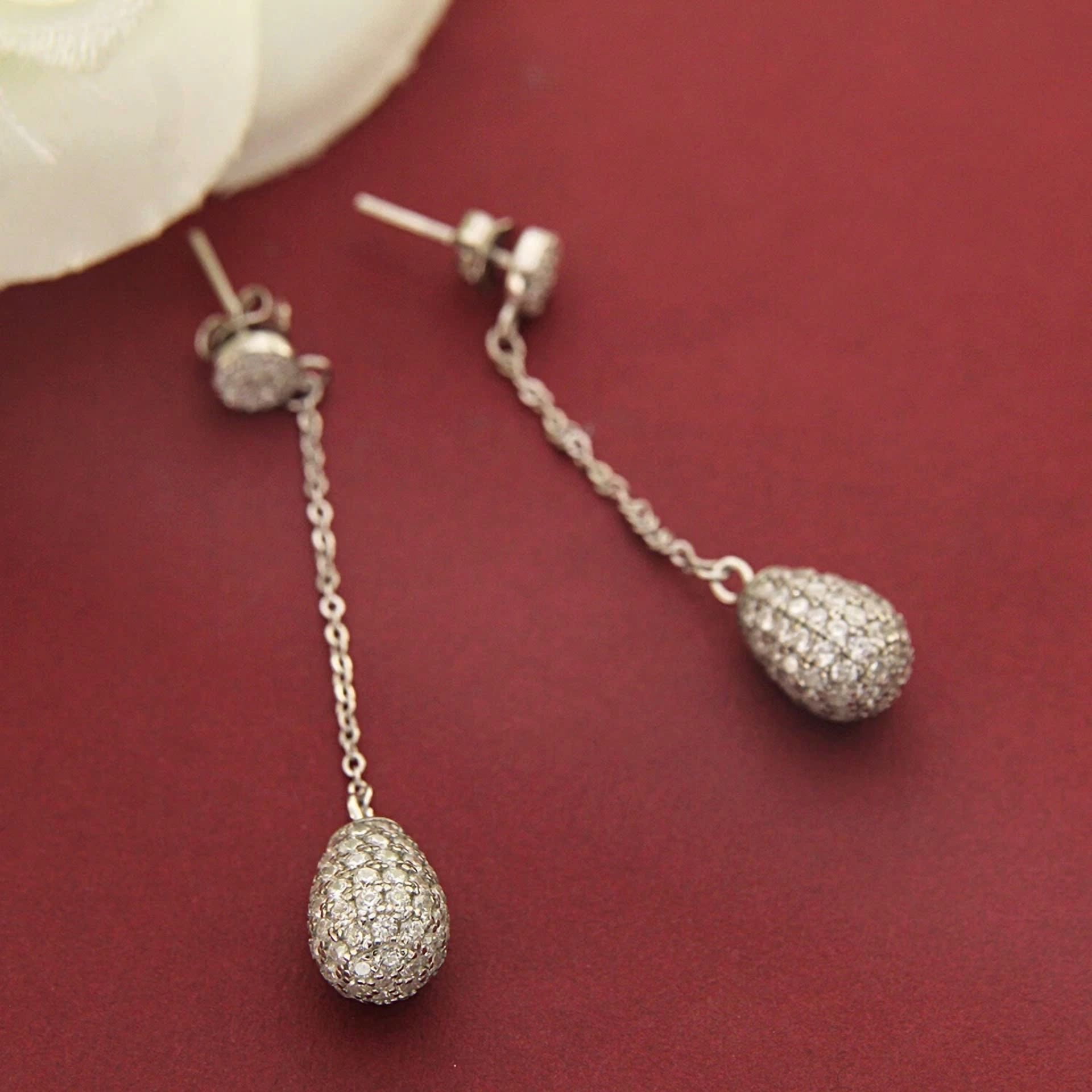 2 Ct Round Cut Simulated Diamond Delicate Dangle Drop Earrings 14K ...