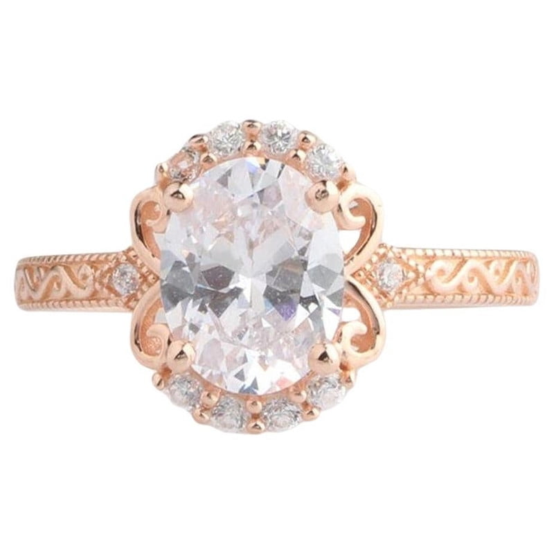 2 Cts Oval Cut Cocktail Ring For Women 925 Silver Promise Ring ...