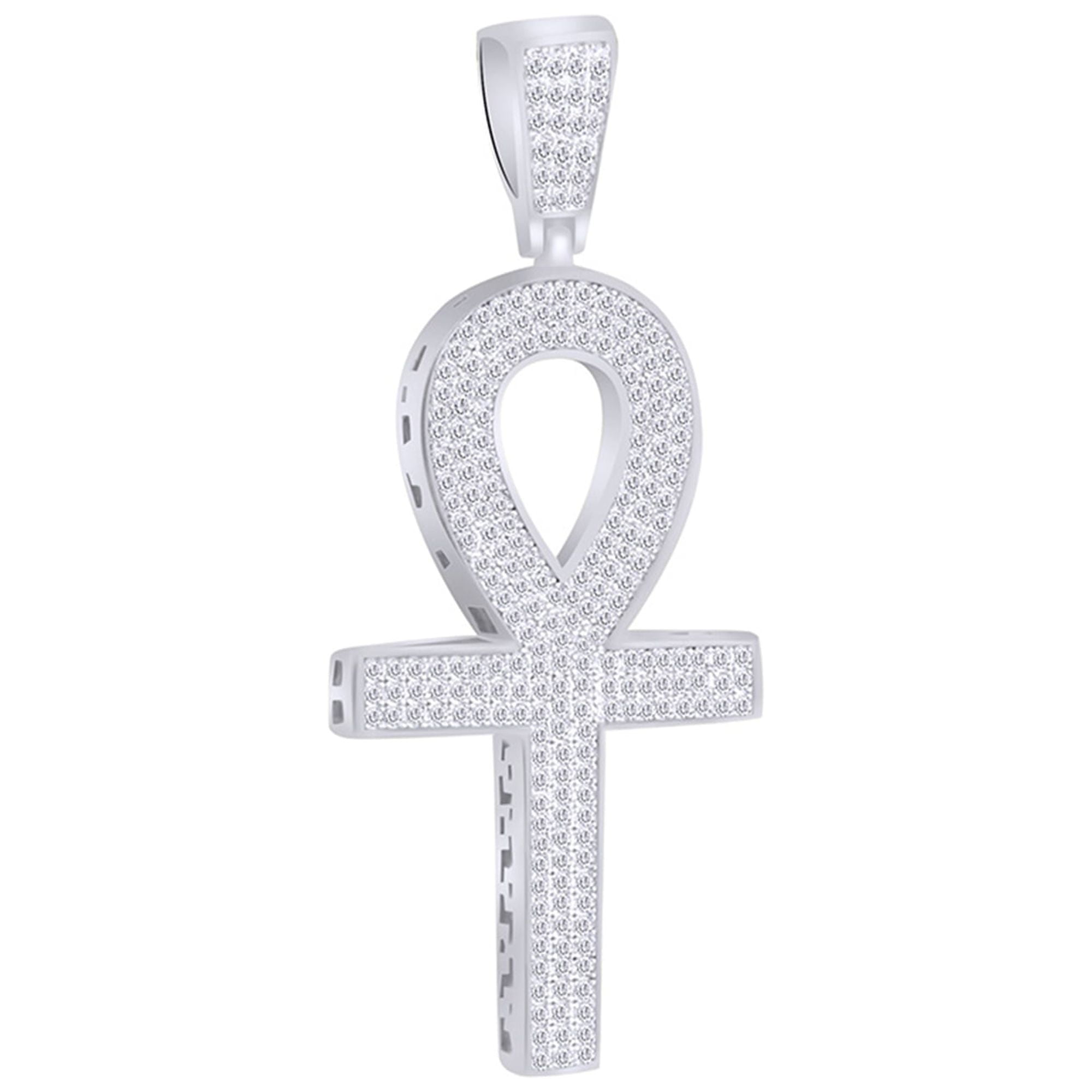 AFFY 2 Cttw Round Cut White Natural Diamond Iced Out Hip Hop Jewelry ...