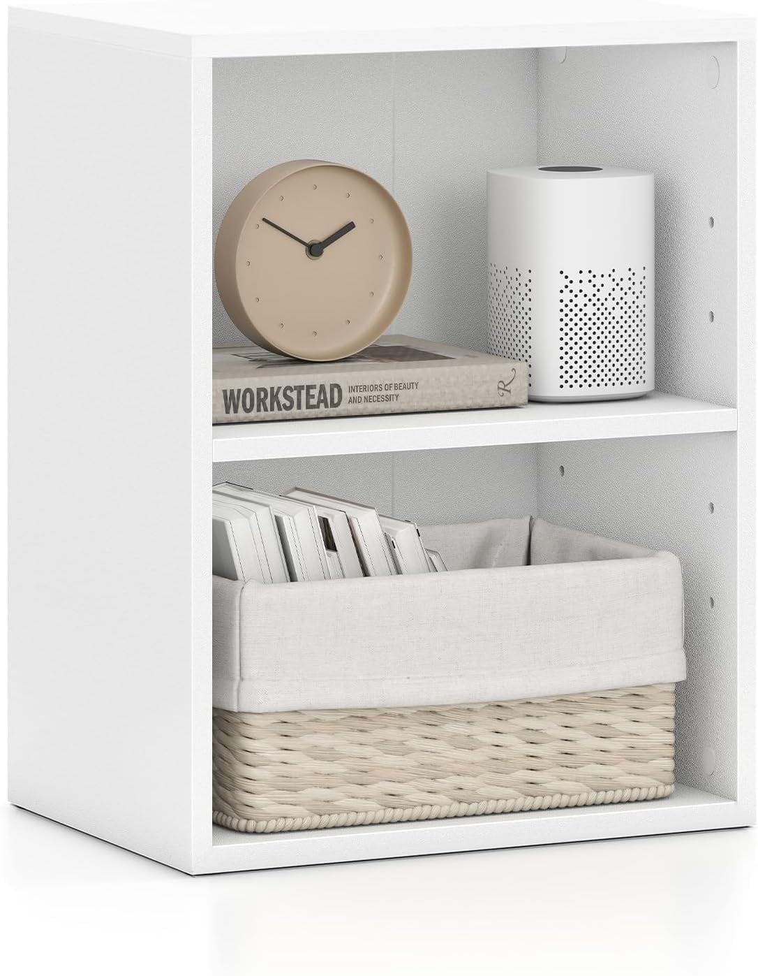 2 Cube Bookcase, 2-Tier Book Shelf with 5 Position Adjustable Shelf ...