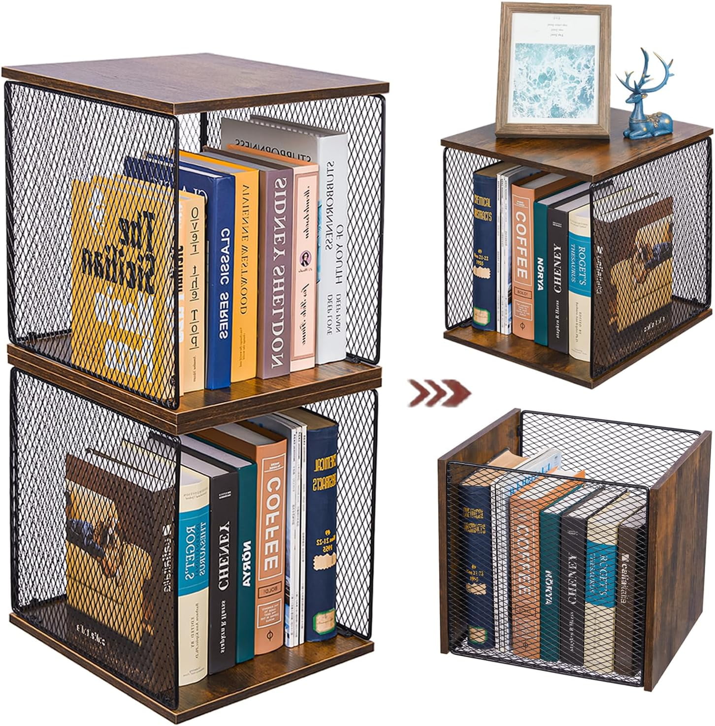 2 Cube Organizer Book Shelfs DIY Variable Stackable Cube Storage ...