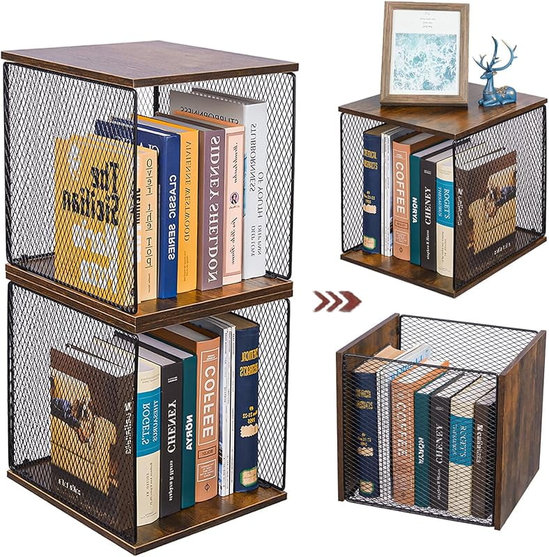 2 Cube Organizer Bookshelves DIY Variable Stackable Cube Storage ...