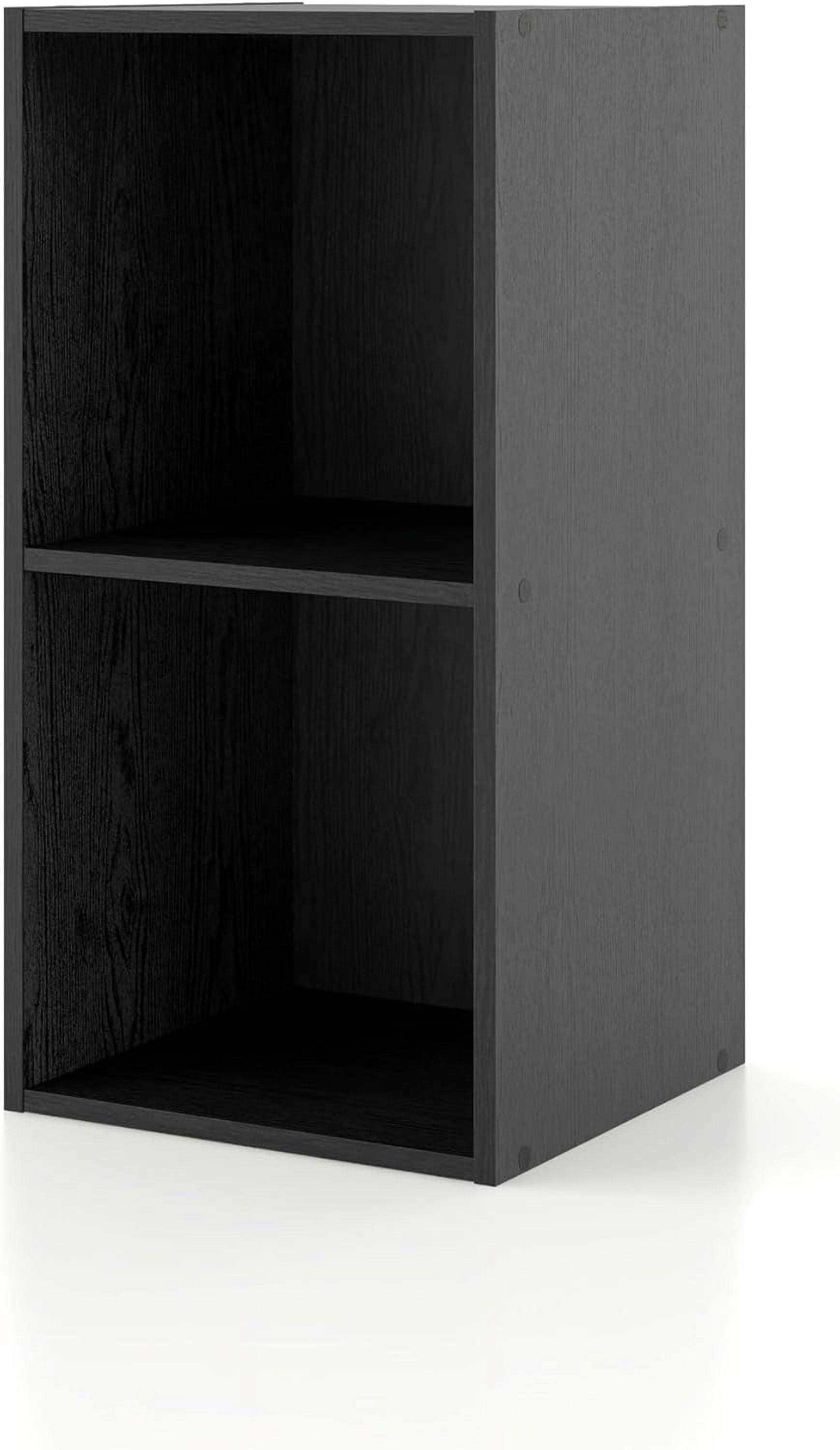 2 Cube Storage Organizer Shelves, Stackable Wood Bookcase Fits Cubby ...