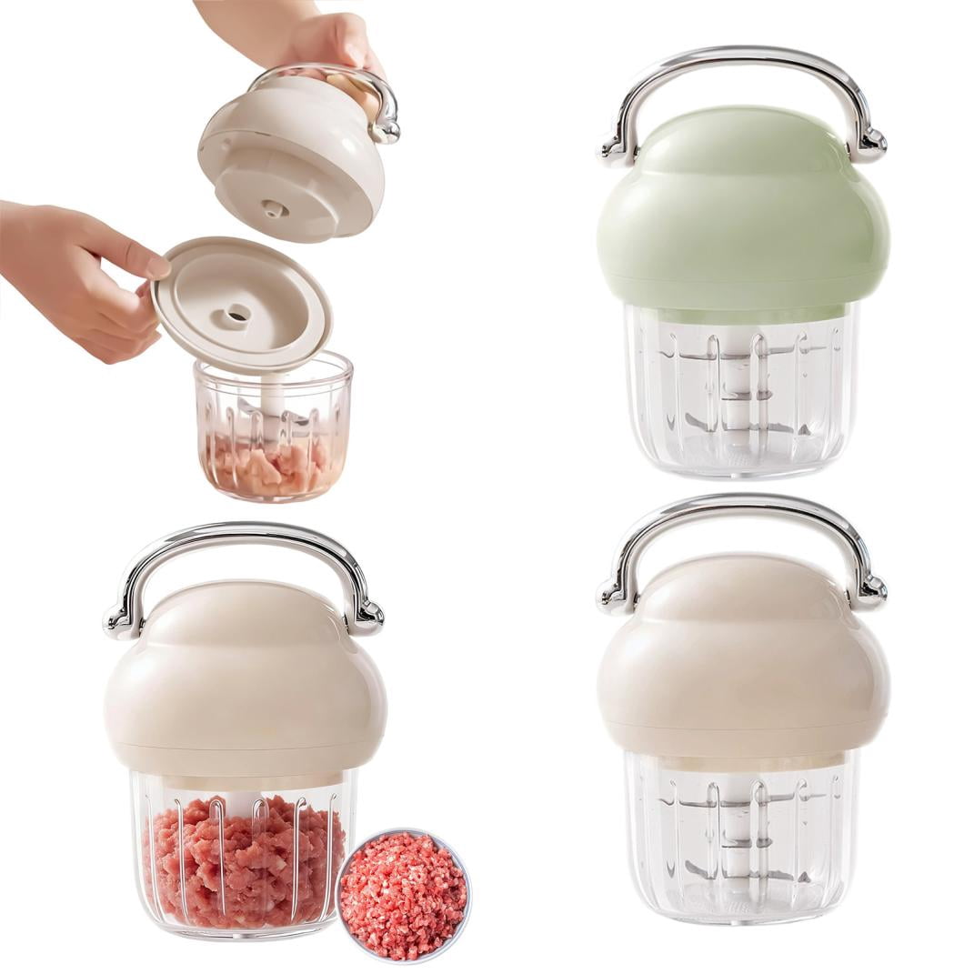 2 Cup Electric Mini Food Chopper, Portable White Food Processor With ...