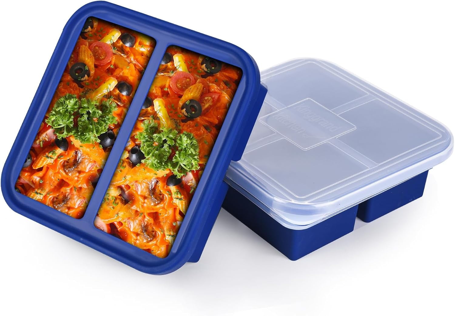 2 Cup Freezer Molds 2 Freezer Tray with Lid Make 4 2-Cup Portions ...