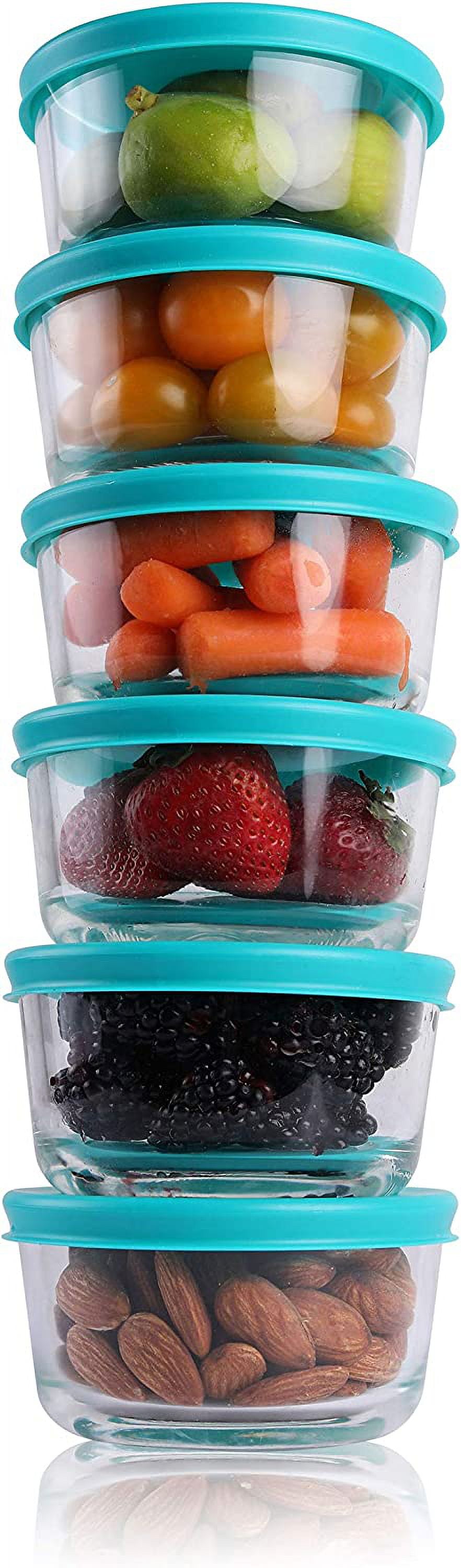 2 Cup Glass Food Storage Containers (6 Pack) | Nonpourous Dishwasher ...
