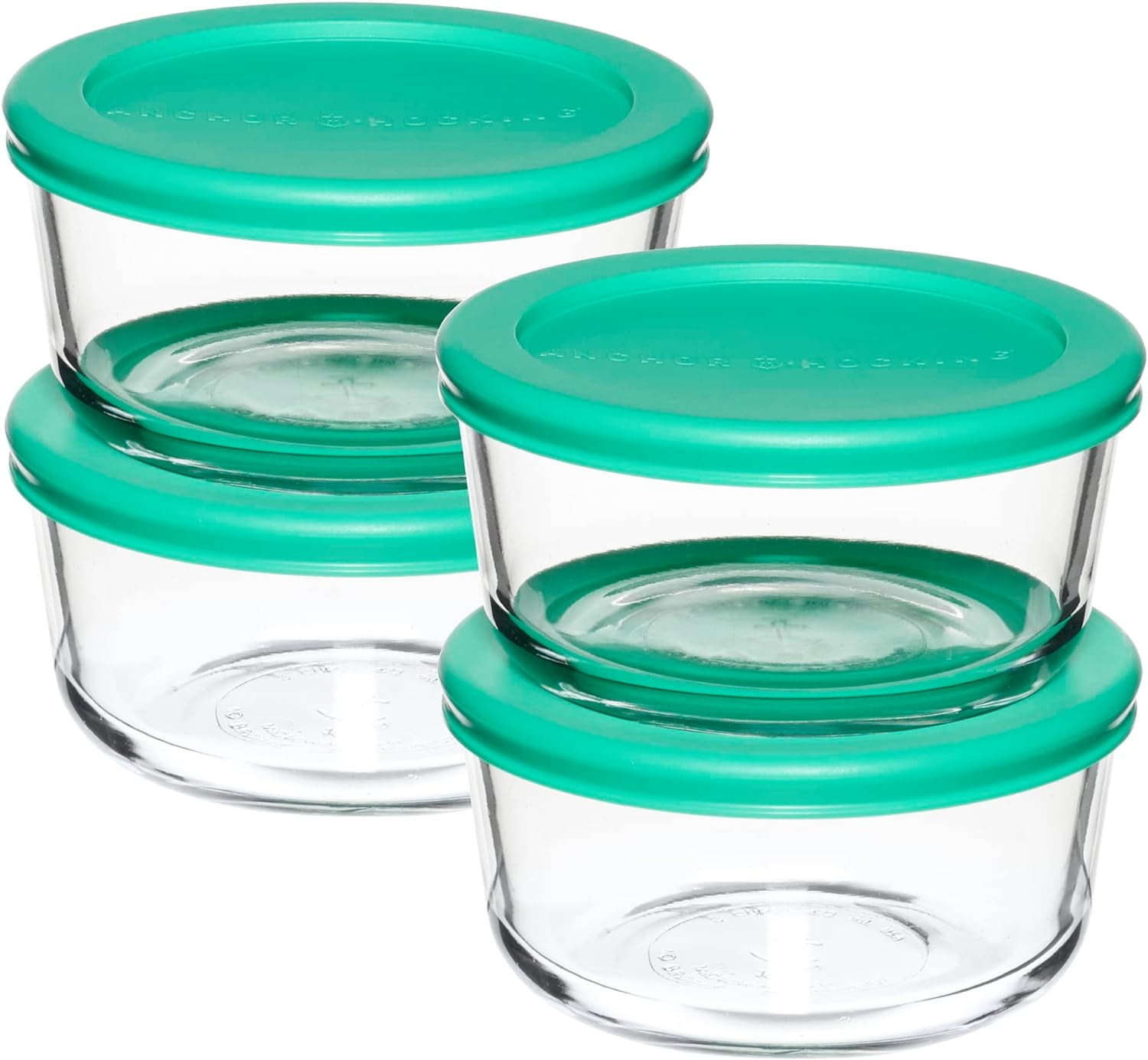 2 Cup Glass Storage Containers with Lids, Set of 4 Glass Food Storage ...