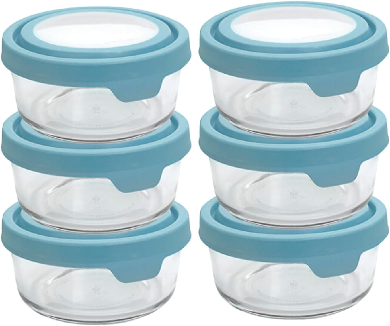 2 Cup Glass Storage Containers with Lids, Set of 6 Glass Food Storage ...