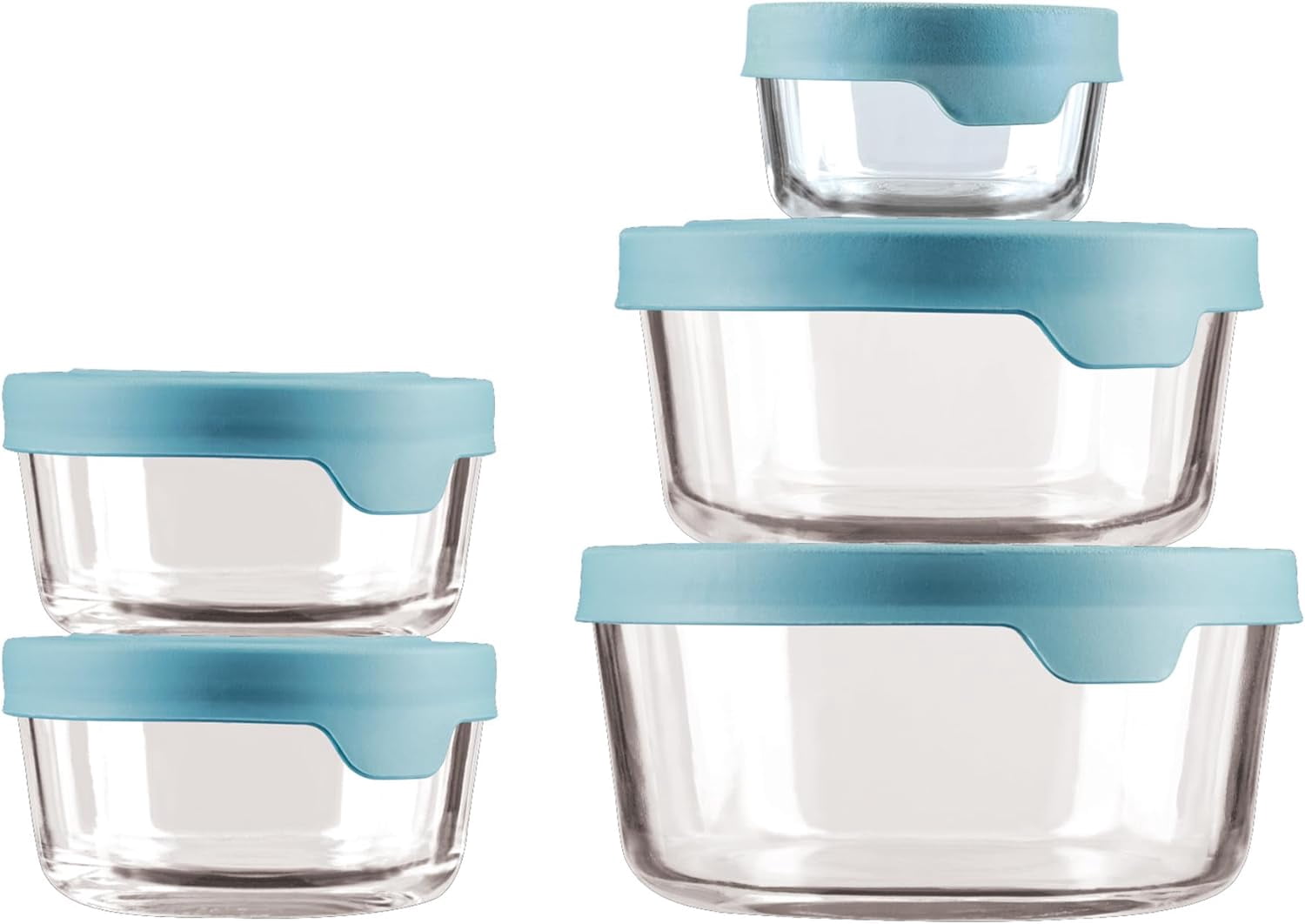 2 Cup Glass Storage Containers with Lids, Set of 6 Glass Food Storage ...