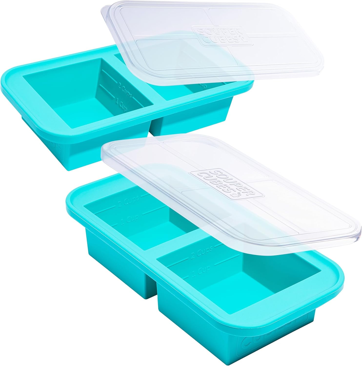 2 Cup Silicone Freezer Tray with Lids, Perfect for Storing Lasagna ...