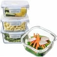 2 Cup Square Glass Food Storage Containers, Small Square Storage ...
