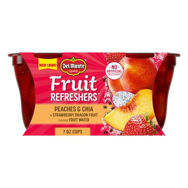 Del Monte Bubble Fruit Gel Peach Strawberry Fruit Cup Snack with ...