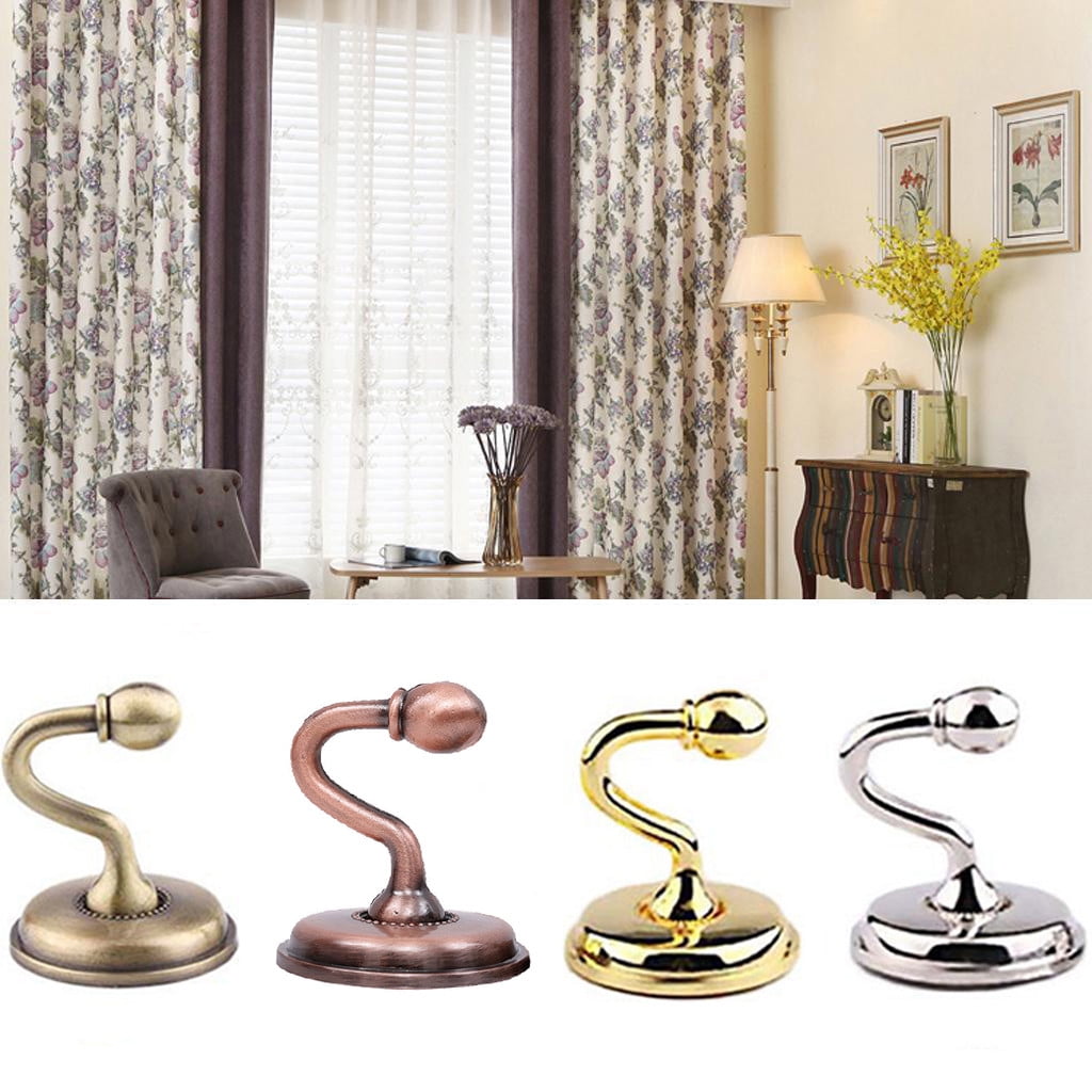 2 Curtain Holdback Wall Tie Back Hooks Hanger Holder Window Curtain ...