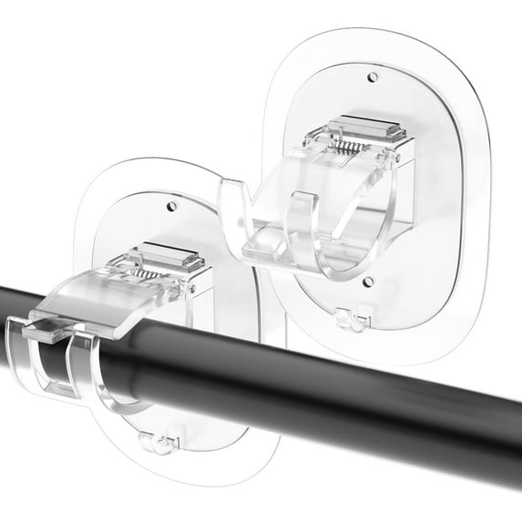 2 Curtain Rod Brackets Self Curtain Rod Holder No Drilling Curtain Rod ...