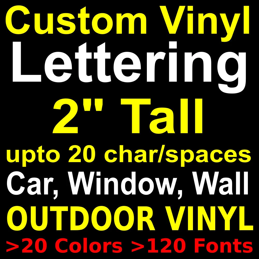 2 Custom Vinyl Lettering,Stickers,Letters,Decals-Wall,Window,Car Vinyl ...