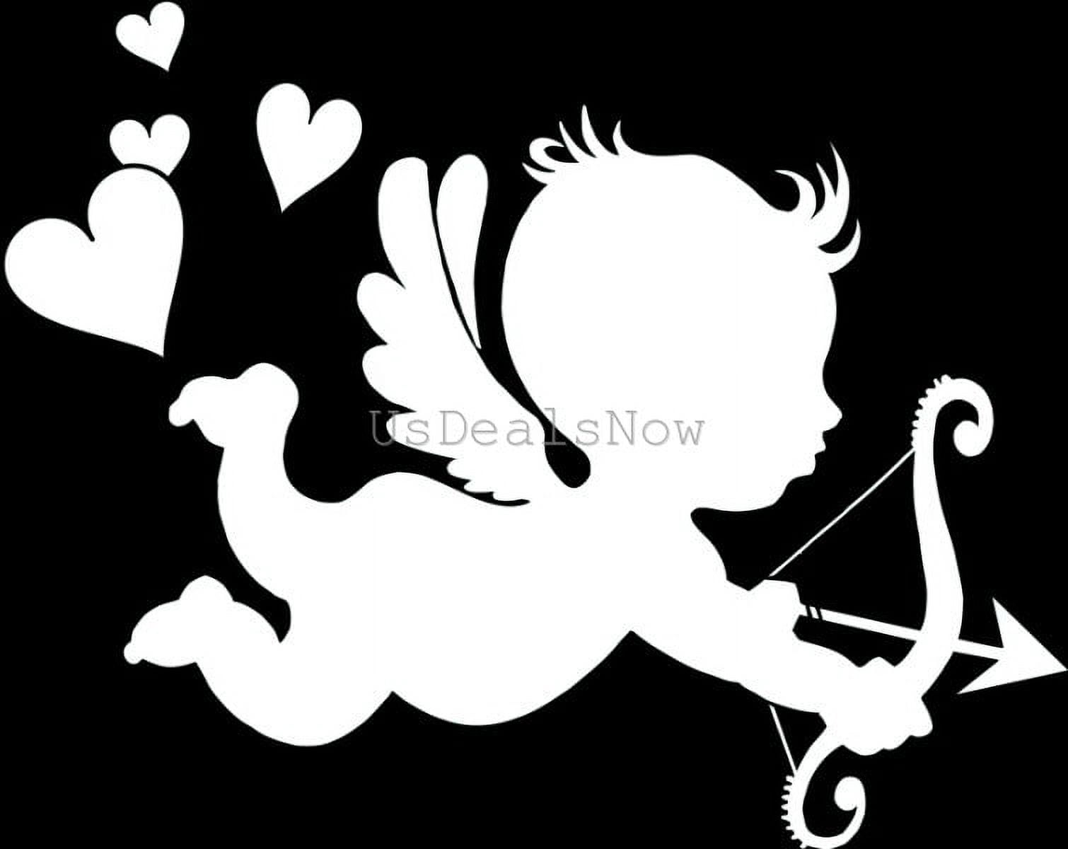 (2) Cute Cupid Vinyl Decal Car Window Stickers Valentine Love WHITE ...