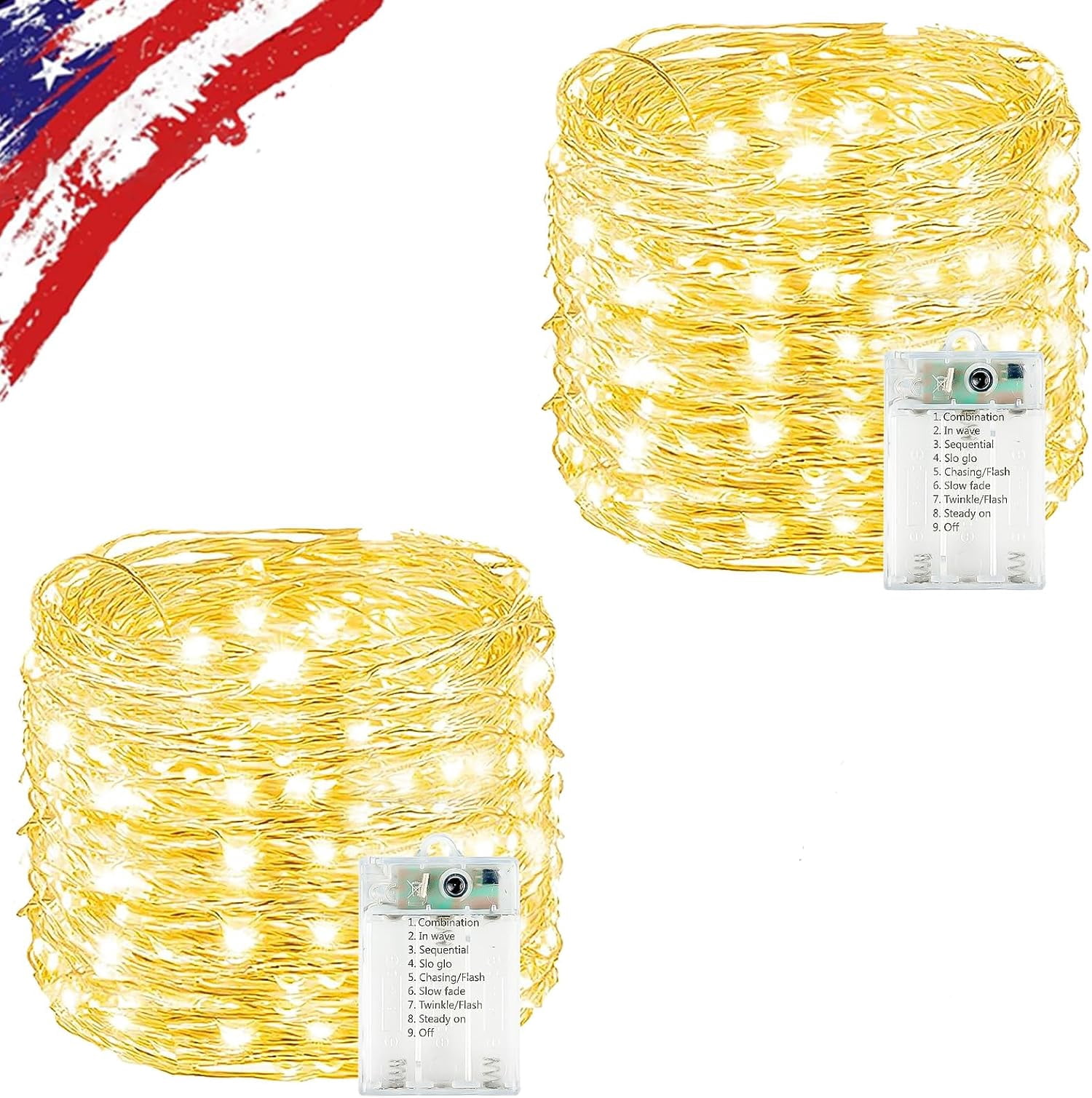 2 Cuttable Fairy Lights Operated, 20FT 120LED Twinkle Lights with Timer ...