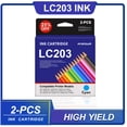 (2-Cyan) LC203 Ink Cartridge Replacement for Brother MFC-J880DW ...