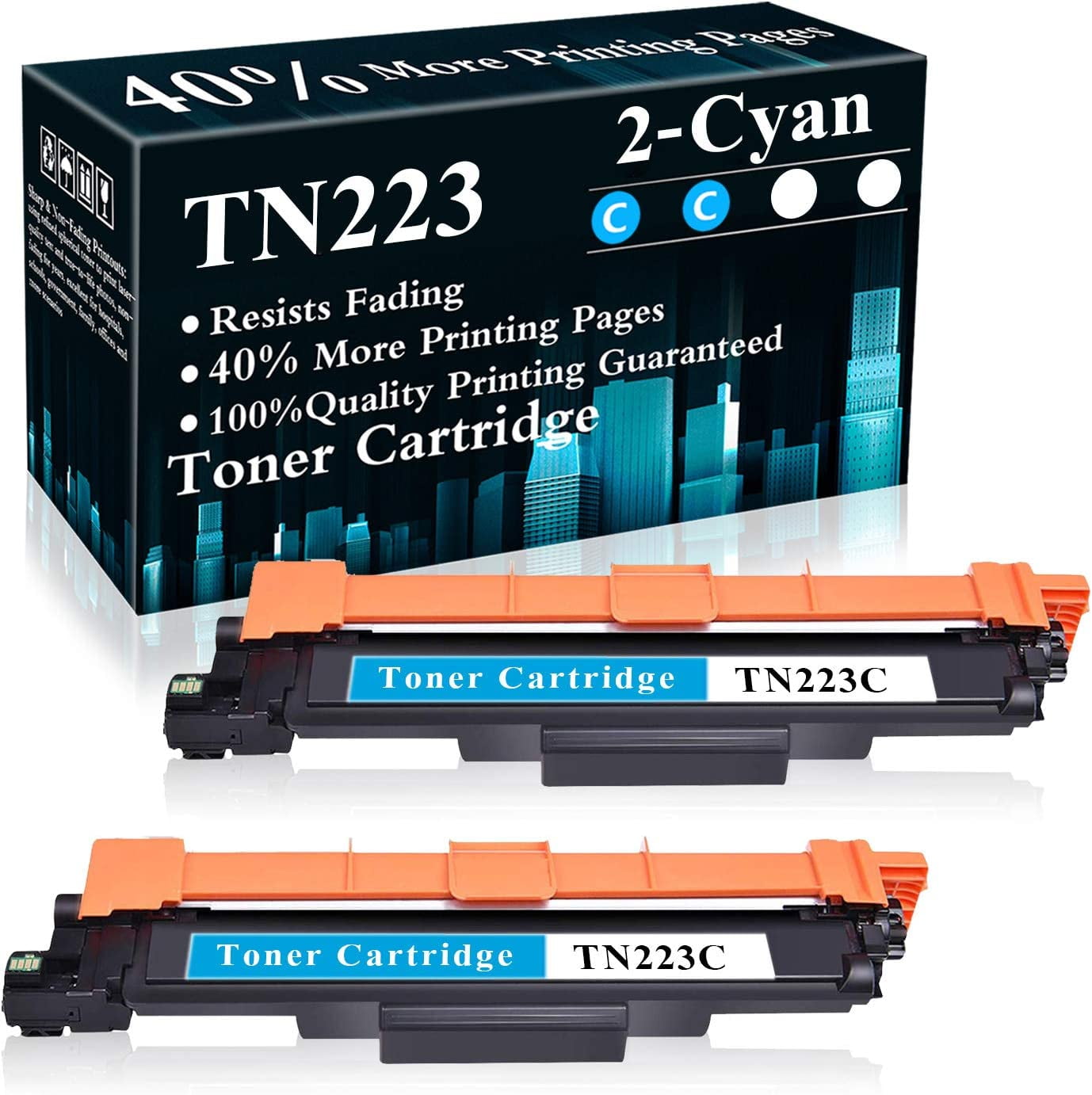 2 Cyan TN223 / TN223C Toner Cartridge Replacement for Brother HL-3210CW ...