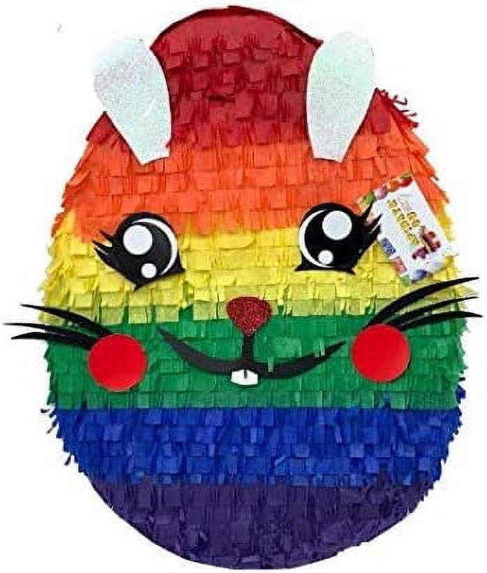 2- D Rainbow Colored Easter Egg Pinata with Bunny Accents - Walmart.com