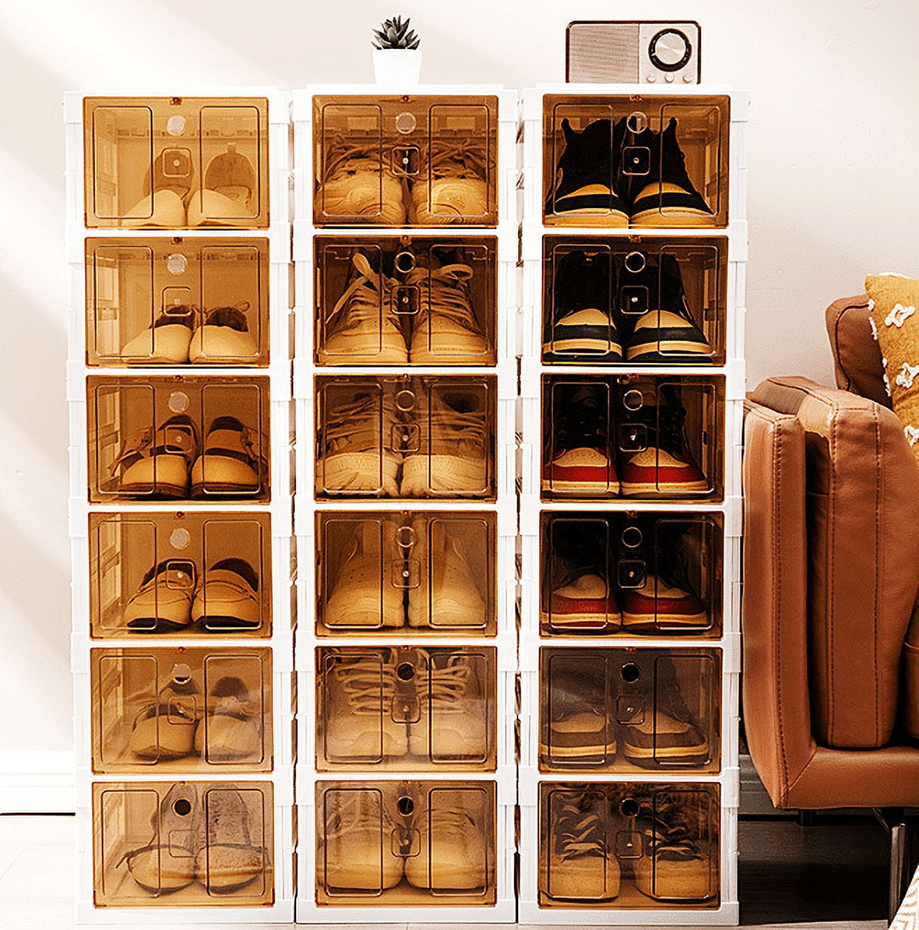 2-DAY Shoes Box Installation-free Organizer Containers Drawer with Lids ...